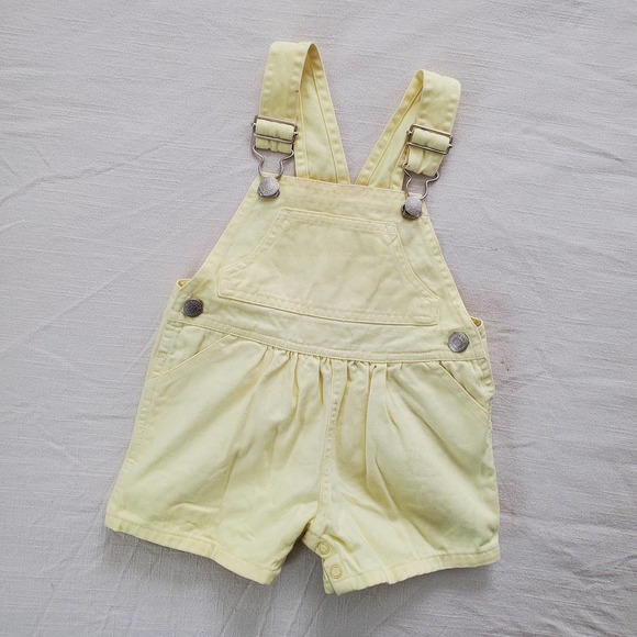Nostalgic Baby Vintage | Bottoms | Vintage Pastel Yellow Shortalls ...